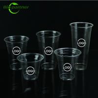 China 9/10/12/16/20/24/32oz PLA Cold Cup Biodegradable Clear Plastic Transparent Drinking Cup for sale