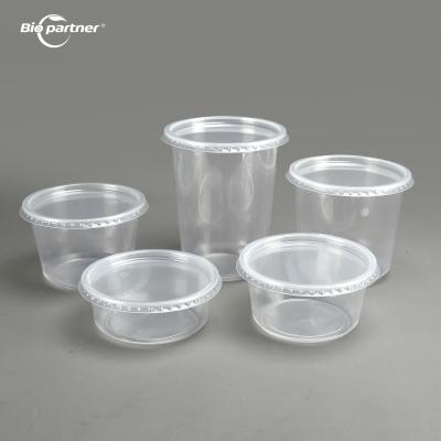China Disposable Deli Cups with Lids 8oz to 32oz BPA Free PP PET Food Storage Containers for sale