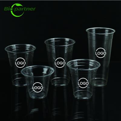 China Take Away Bubble Milk Tea PLA Cup 12oz 16oz 20oz Customized Size 100% Biodegradable for sale