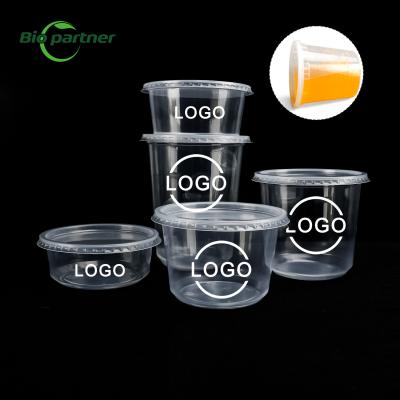 China Custom PP PET Deli Cups 8-32oz BPA Free Plastic Soup Containers with Lids for Takeaway Food Storage for sale