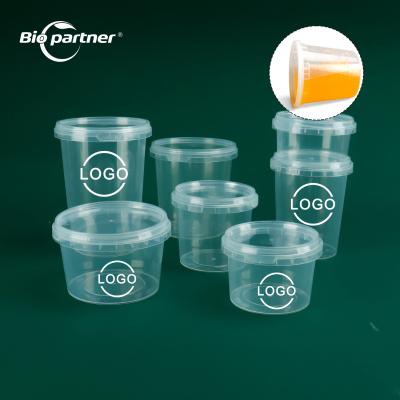 China PET Plastic Round Tamper Evident Safe Lock Disposable Food Deli Container With Lids Clear for sale