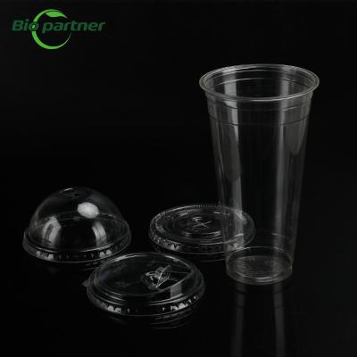 China Custom Logo Compostable PLA Plastic Cups 10oz to 32oz Biodegradable Disposable Drinking Cups for sale