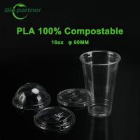 China Custom Logo Compostable PLA Plastic Cups 10oz to 32oz Biodegradable Disposable Drinking Cups for sale