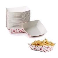China Eco Friendly Customizable Disposable Red Paper Food Tray 100000 MOQ for Back to School for sale