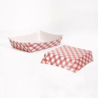 China Eco Friendly Customizable Disposable Red Paper Food Tray 100000 MOQ for Back to School for sale