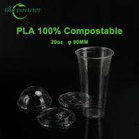 China Disposable PLA Cups Eco-Friendly Compostable Takeaway Drinks Cold Drink Juice 9 16 oz Cup Disposable with lids for sale