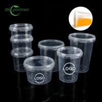 China Custom Logo Clear Plastic Tamper Evident Container Cup 8oz to 32oz PP Salad Fruit Vegetable Nuts for sale