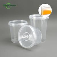 China Custom Logo Clear Plastic Tamper Evident Container Cup 8oz to 32oz PP Salad Fruit Vegetable Nuts for sale