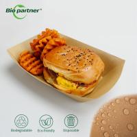 China Disposable Kraft Paper Boat 100ml for Serving Hot Dogs Chicken Nuggets Wings Snacks for sale