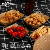 China Customized Logo Acceptable Food Paper Tray for Restaurant Snack Chips Box Boat Tray for sale