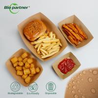 China Eco Friendly Disposable Kraft Paper Serving Tray 100000 MOQ for Snack French Fries Chicken Salad for sale
