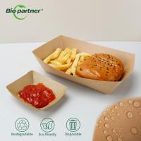 China Biodegradable Kraft Paper Food Boat 100000 Pcs Oil Proof for Fried Chicken Tacos Sushi for sale