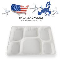 China 9-compartment Round Cornstarch Fast Food Tray White Plate Lunch Thali Combo Pack for sale