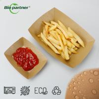 China Kraft Brown Paper Serving Boats Biodegradable Take Out Food Trays 100000 MOQ for sale