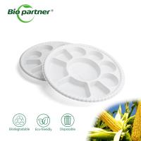 China Disposable Biodegradable 9 Compartment Divided Fruit Tray Corn Starch 20000pcs for sale