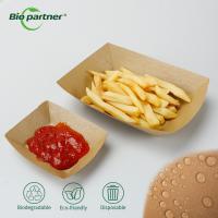 China Custom Size Disposable Paper Food Boats Snack Holder Tray Takeaway Carrier 100000 MOQ for sale