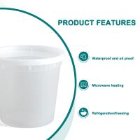China Round Plastic Deli Container with Lid 250ml to 950ml Leakproof Stackable PP Food Storage for sale