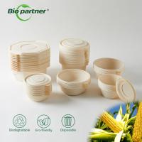 China Eco Friendly Corn Starch Disposable Takeaway Salad Bowl 500ml with Lid for sale