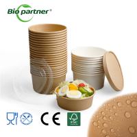 China Disposable Environment-friendly Kraft Paper Soup Bowls Rectangle Takeaway Boxes for sale