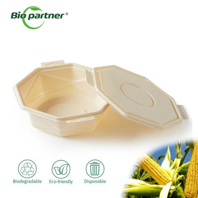 China Biopartner Corn Starch Soup Bowls with Lid Microwave Freezer Safe 20000pcs MOQ for sale