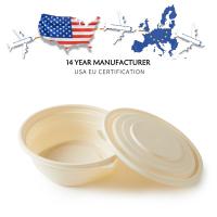 China Degradable Corn Starch Round Bowl With Lid For Customized Logo Takeaway in Home Kitchen for sale