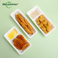 China Eco-Friendly Bagasse Snack Box Tray 100% Biodegradable Compostable Food Container for Hot Dogs Nachos for sale