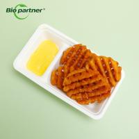 China Eco-Friendly Bagasse Snack Box Tray 100% Biodegradable Compostable Food Container for Hot Dogs Nachos for sale