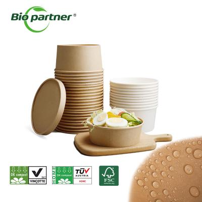 China Disposable Sugarcane Bagasse Paper Bowls 12oz 32oz Biodegradable Salad Soup Bowls with Lids for sale