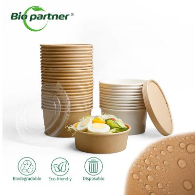 China Custom Kraft Paper Bowl Box 10 Sizes Biodegradable Food Container for Takeaway for sale