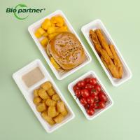 China Biodegradable Sugarcane Bagasse Snack Box Boat Tray for French Fries Chicken Salad Take Out Custom Size for sale