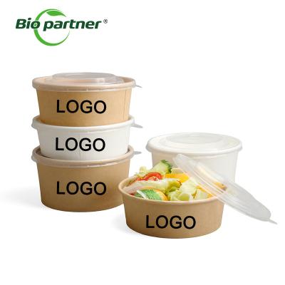 China Eco Friendly 500ml Food Grade Paper Soup Bowl with Paper Lid for Food Packaging for sale