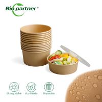 China Eco Friendly 500ml Food Grade Paper Soup Bowl with Paper Lid for Food Packaging for sale