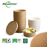 China Eco Friendly 500ml Food Grade Paper Soup Bowl with Paper Lid for Food Packaging for sale