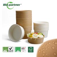 China Food Grade Disposable Paper Noodle Bowl with Lid 10 Sizes Custom Color PLA Coated for sale