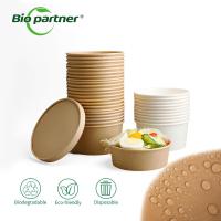 China Food Grade Paper Hot Food Container Custom Printed Multi Size Biodegradable Round Bowl 120℃ for sale
