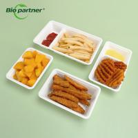China Eco Friendly Sugarcane Bagasse Snack Box Tray 100% Biodegradable for Fast Food Takeaway for sale