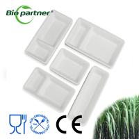 China 100% Biodegradable Bagasse Snack Box Tray for Party Food Natural Color Microwave Safe for sale