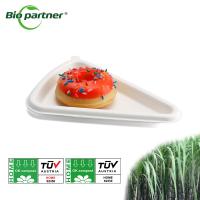 China Biodegradable Bagasse Cake Serving Tray Disposable Plate 7 Inch Eco Friendly for sale