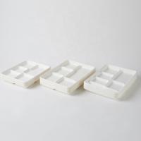 China 5 Compartment 6 Partition 730ml Sugarcane Bagasse Meat Tray for Baking Hot Dog Fish for sale