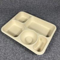 China Biodegradable Sugarcane Bagasse Food Container with Lid 750ml Microwave Safe Custom Size for sale