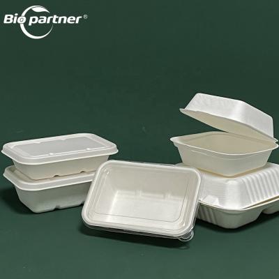 China 700ml Compostable Bagasse Food Box AK17 Biodegradable To Go Lunch Takeaway Container for sale