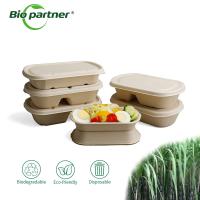 China 2 Compartment Sugarcane Bagasse Pulp Lunch Box 12oz 16oz 24oz 32oz Biodegradable Takeaway Bento Meal Container for sale