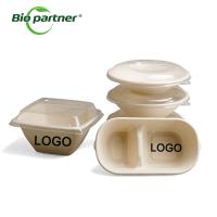 China 2 Compartment Sugarcane Bagasse Pulp Lunch Box 12oz 16oz 24oz 32oz Biodegradable Takeaway Bento Meal Container for sale