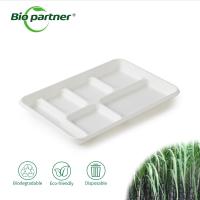 China Biodegradable Sugarcane Bagasse Plate Disposable Food Tray 7 Inch for Wedding Party Eco Friendly for sale