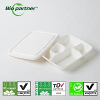 China Eco-friendly Disposable Bagasse Plate 5 Compartment Tray Biodegradable Food Container for sale