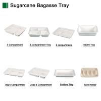 China 4 Compartment Disposable Bagasse Plates 10 Inch for Fast Food School Lunch Trays for sale