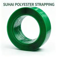 China 5400N Anti Break PET Strapping Tape Pallet Cargo Green Polyester Strapping for sale