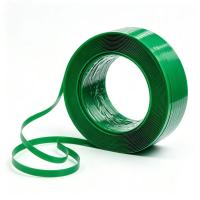 China 5400N Anti Break PET Strapping Tape Pallet Cargo Green Polyester Strapping for sale