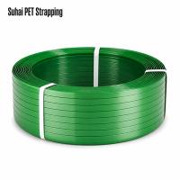 China Export Grade 12mm Tali Strapping PET Packing Strap 3360N Low Camber for sale