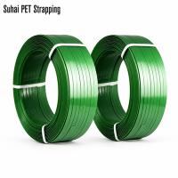 China Export Grade 12mm Tali Strapping PET Packing Strap 3360N Low Camber for sale